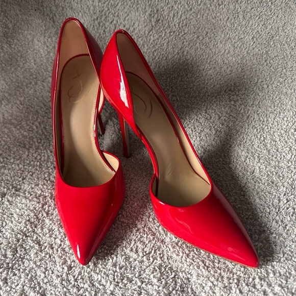Sam Edelman | Shoes | Sam Edelman Red Patent Leather Heels | Poshmark